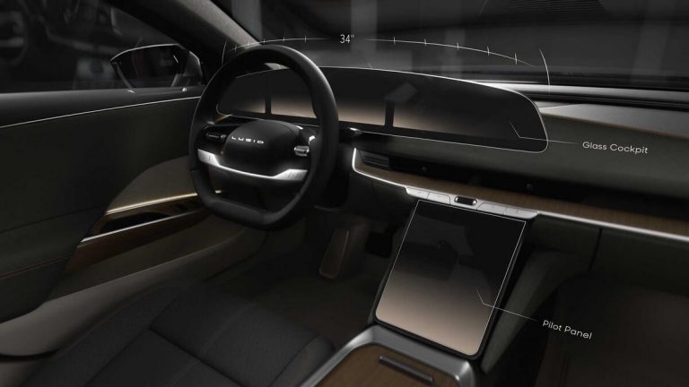 Look at Lucid Air's Stunning Retractable Infotainment Touchscreen