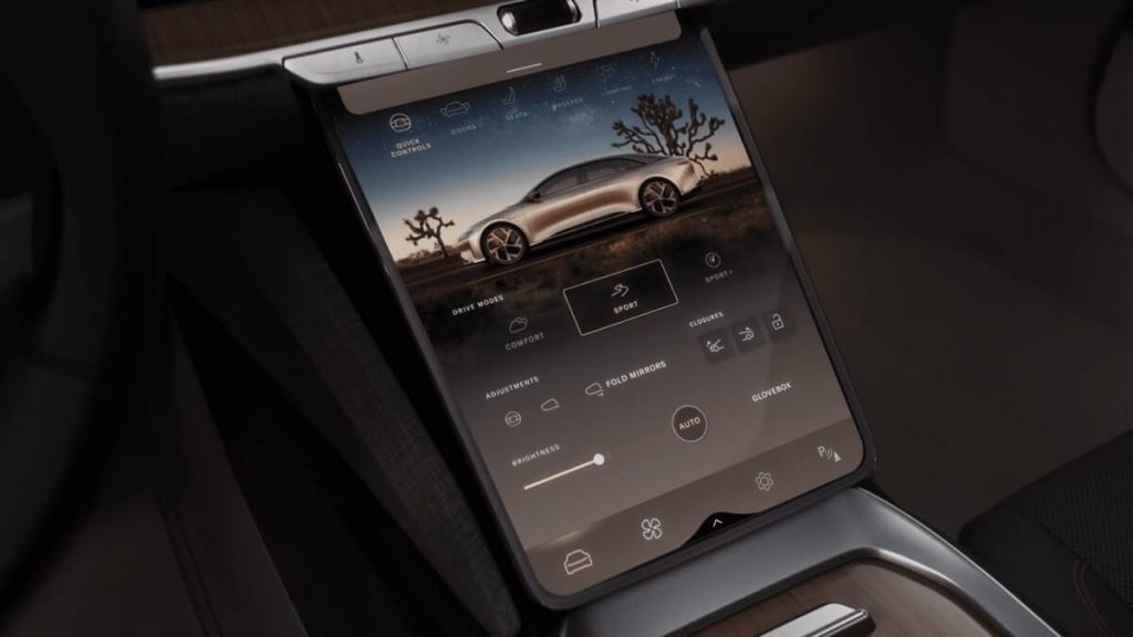 Look at Lucid Air's Stunning Retractable Infotainment Touchscreen